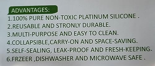 All- Purpose Reusable Silicone Ziplock Bag | Stand-Up: Small, Medium, Large | Space Saver | Travel Essentials, Make-up | Meal Prep | Storage | BPA free | Latex free| PVC free (Set of 4)