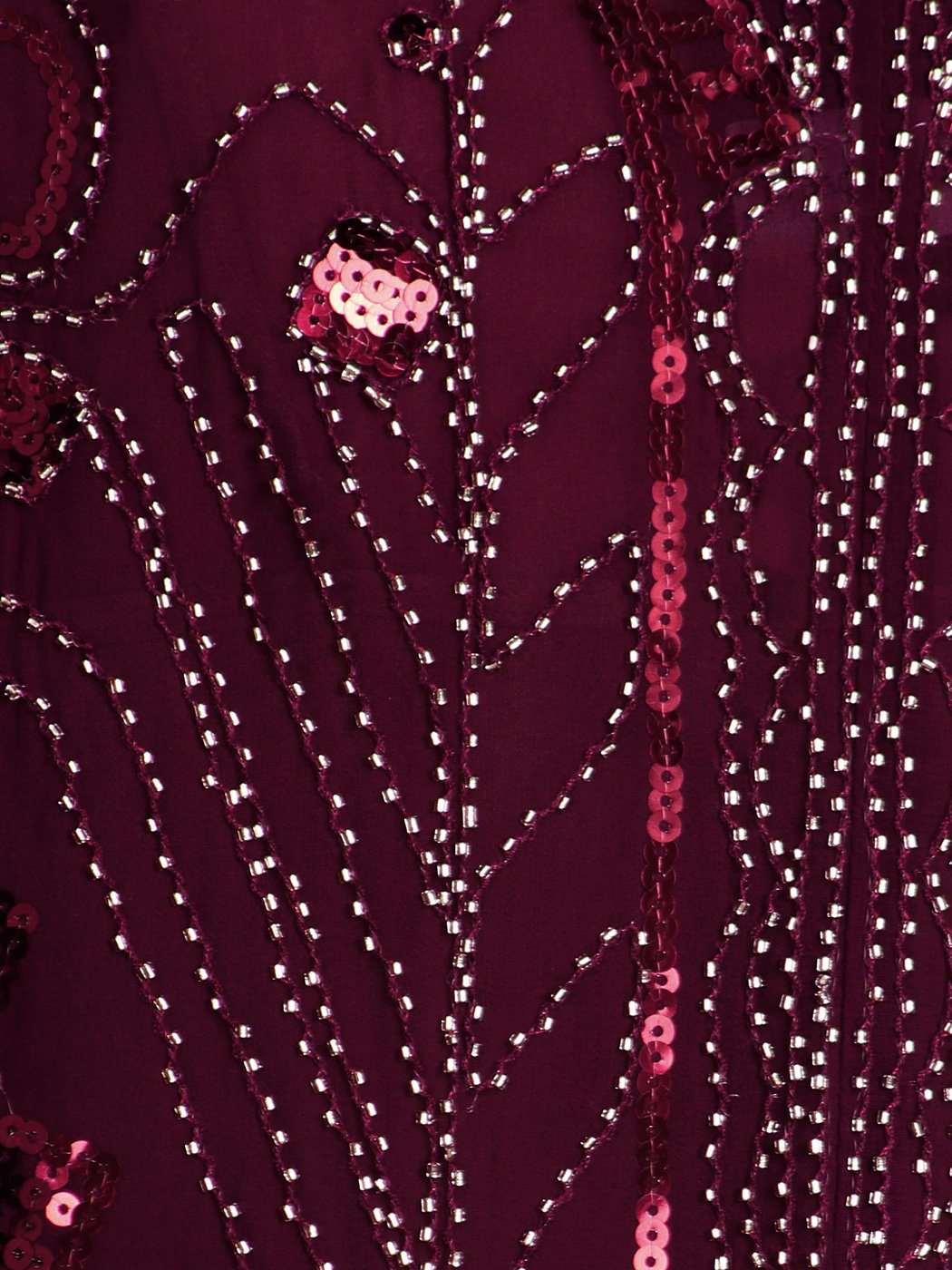 Anna-Kaci Womens Oversized Gatsby Hand Beaded Fringed Sequin Evening Shawl Wrap, Burgundy, Onesize