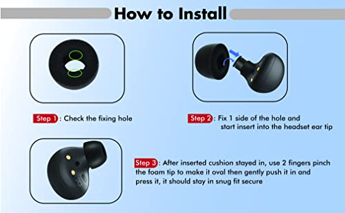 3X Pair Memory Foam Eartip Ear Bud Replacement for Samsung Galaxy Buds Pro Jabra 85t Headset Headphone Earpads Cushion, No Silicone Eartip Pain Anti-Slip, Fit in Charge Case (Size: Mixed L/M/S)
