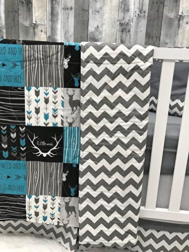 Baby Boy/Girl Chevron, Baby Bedding, Woodlands, Buck, Bear, Neutral, Crib Bedding, Nursery Room, Babylooms