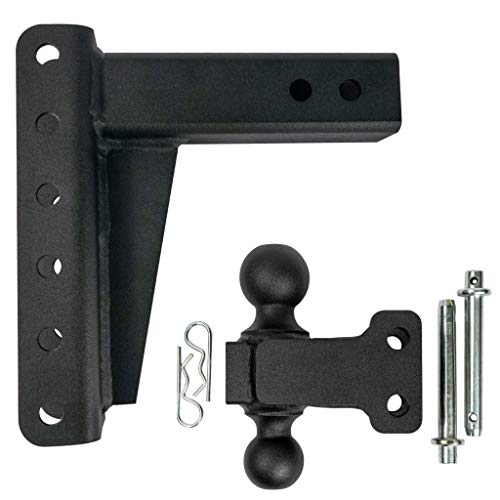 BulletProof Hitches⢠2.5" Adjustable Medium Duty (14,000lb Rating) 6" Drop/Rise Trailer Hitch with 2" and 2 5/16" Dual Ball (Black Textured Powder Coat)