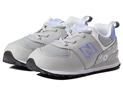 New Balance Kid's 574 V1 Flower Power Bungee Sneaker, Summer Fog/Vibrant Violet, 10 Toddler