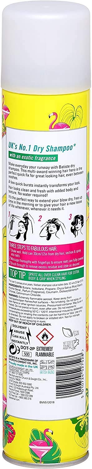 Batiste Dry Shampoo, Tropical, Coconut and Exotic, 13.46 Ounces (Pack of 3)
