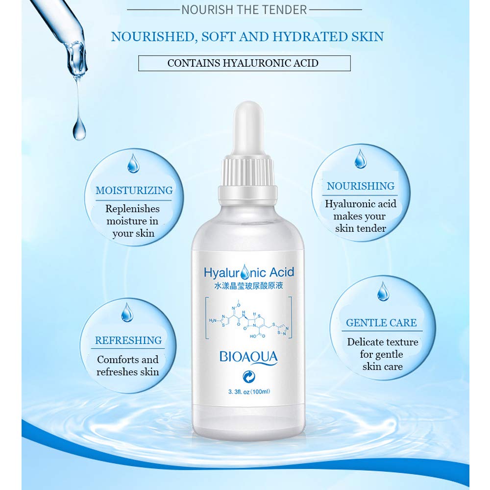 BIOAQUA Hyaluronic Acid Face Cleanser Moisturizing and Smoothing Essence Restoring Oil Balance 100ml
