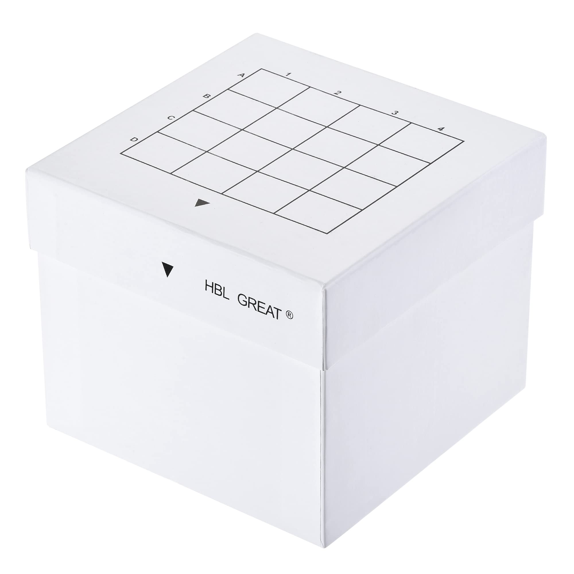 uxcell Centrifuge Tube Freezer Storage Box 16 Places Cardboard Cryogenic Holder Rack for 50ml Microcentrifuge Tubes Vials Samples, White 2pcs