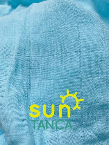 Baby Swaddle Blanket Unisex Muslin Wrap Soft Receiving Blanket for Boys and Girls Large 47 x 47 inches Light Blue