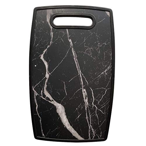 Lily's Home Kitchen Cutting Board (2-Piece Set) with Handles and in Marble Finish. Non-Porous, Dishwasher Safe