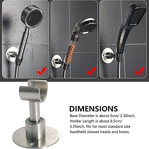 360° Adjustable 304 Stainless Stell Handheld Shower Head Holder Wall Mount, Bathroom Shower Head Bracket with Screw Set, Shower Spray Holder, Shower Wand Holder(Silver)