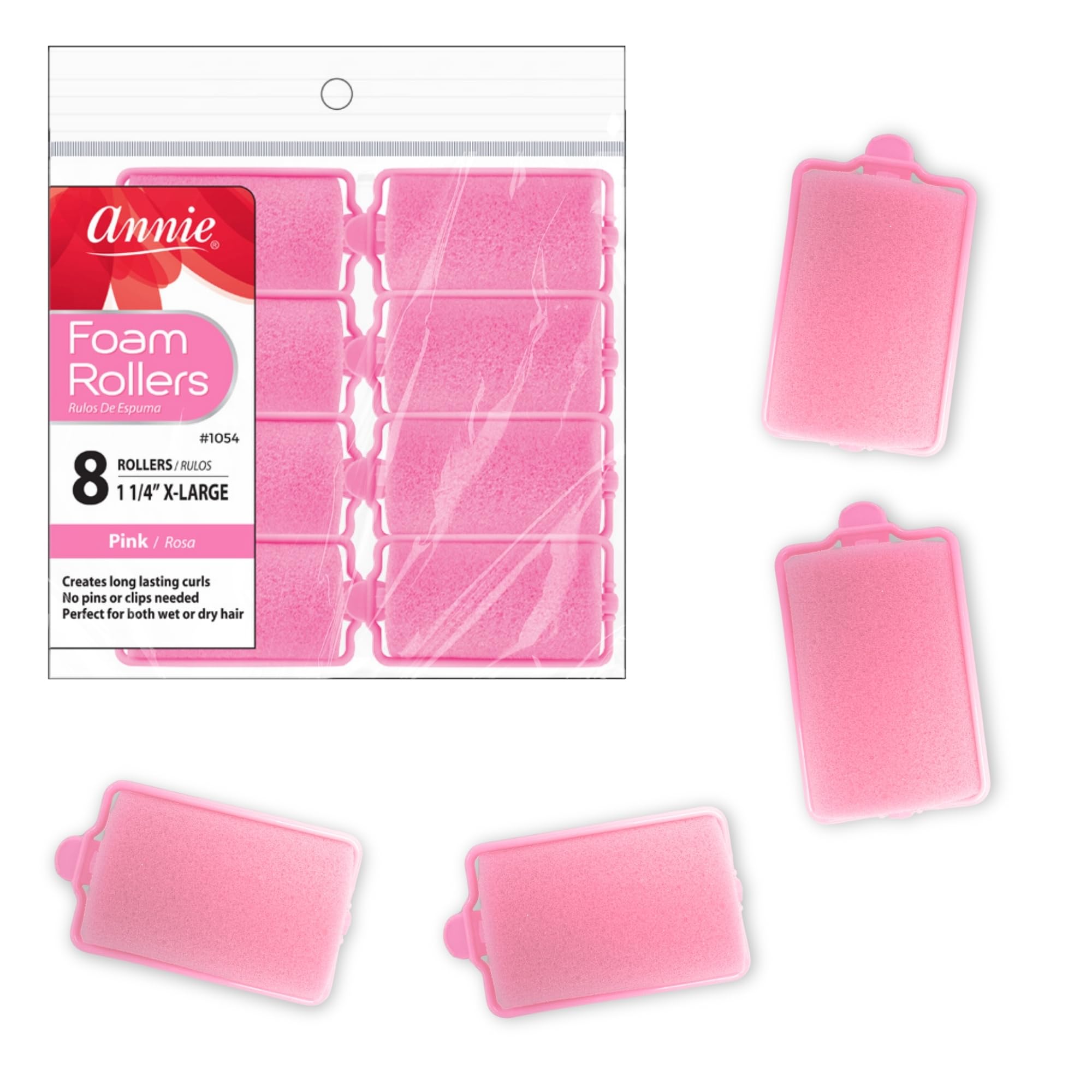 Annie Foam Roller Size1 1/4" x 2 1/4" 8ct -1054