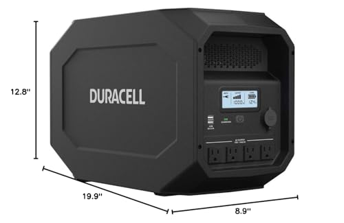 Duracell Power Source Electric Generator, Solar Capable, Gasless, Quiet, 1440W Output Power Inverter, High Capacity Power Bank