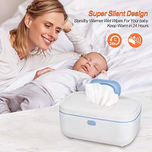 Wipe Warmer,Baby Wipe Warmer - Wet Wipe Warmer Baby is Super Fast Top Heating System with Constant Temperature, LED Display Shows Precise Temperature(White Blue)