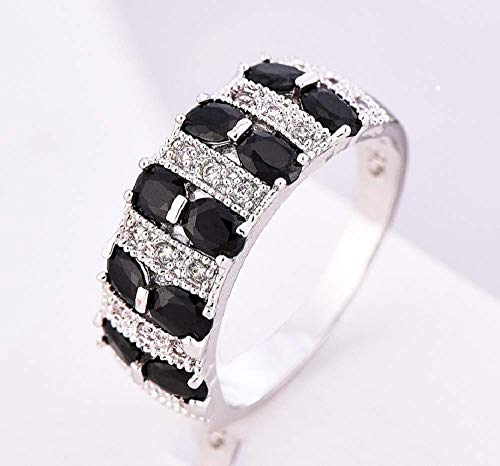 Charming 925 Sterling Silver Oval Black Onyx Gemstone Ring Wedding Jewelry Gift (7)
