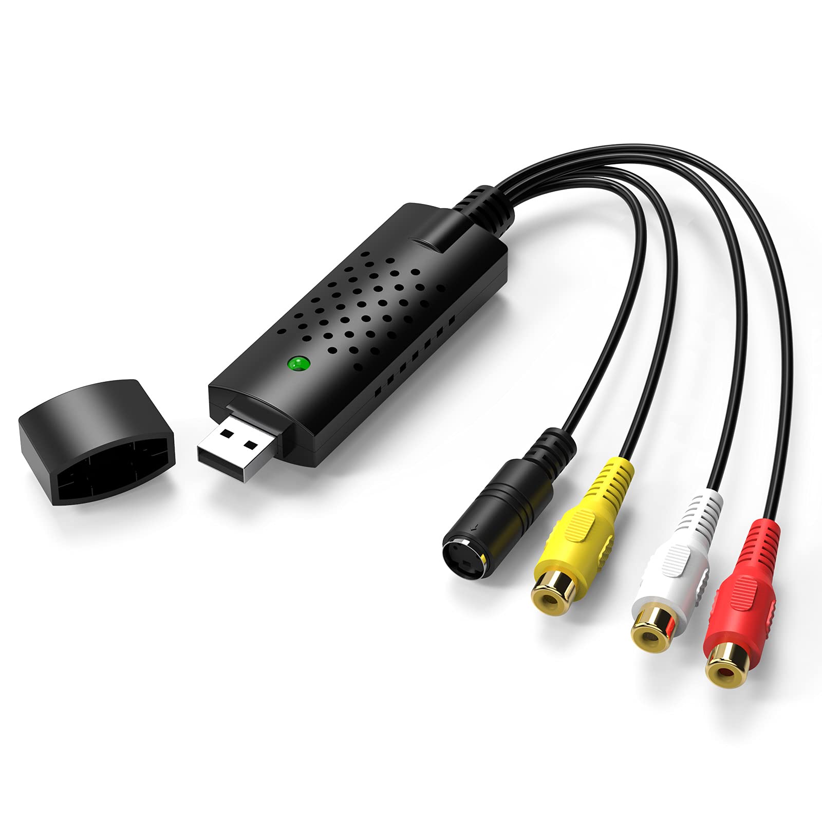 DIGITNOW USB Audio Video Capture Card, Video Grabber VHS VCR TV to DVD Converter Adapter for Windows PC