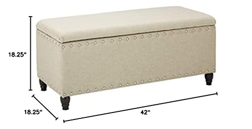 Christopher Knight Home Tatiana Fabric Storage Ottoman, Wheat