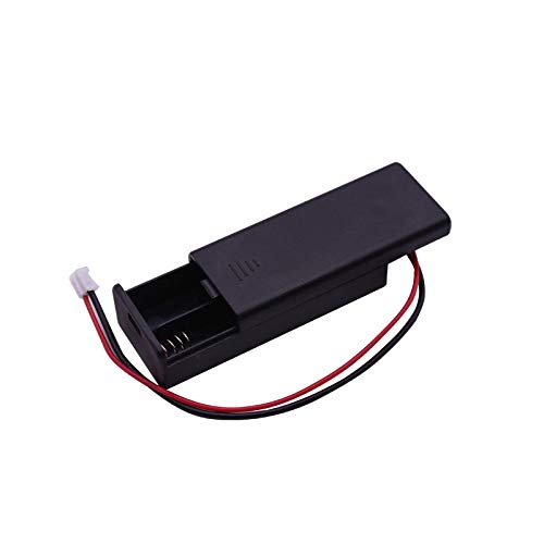 DIYmalls 2 AAA Battery Holder with Switch for Microbit Battery Pack 3V 2 Cell with ON/Off Case Cover Box PH2.0 Connector 14cm Wire (Pack of 5)