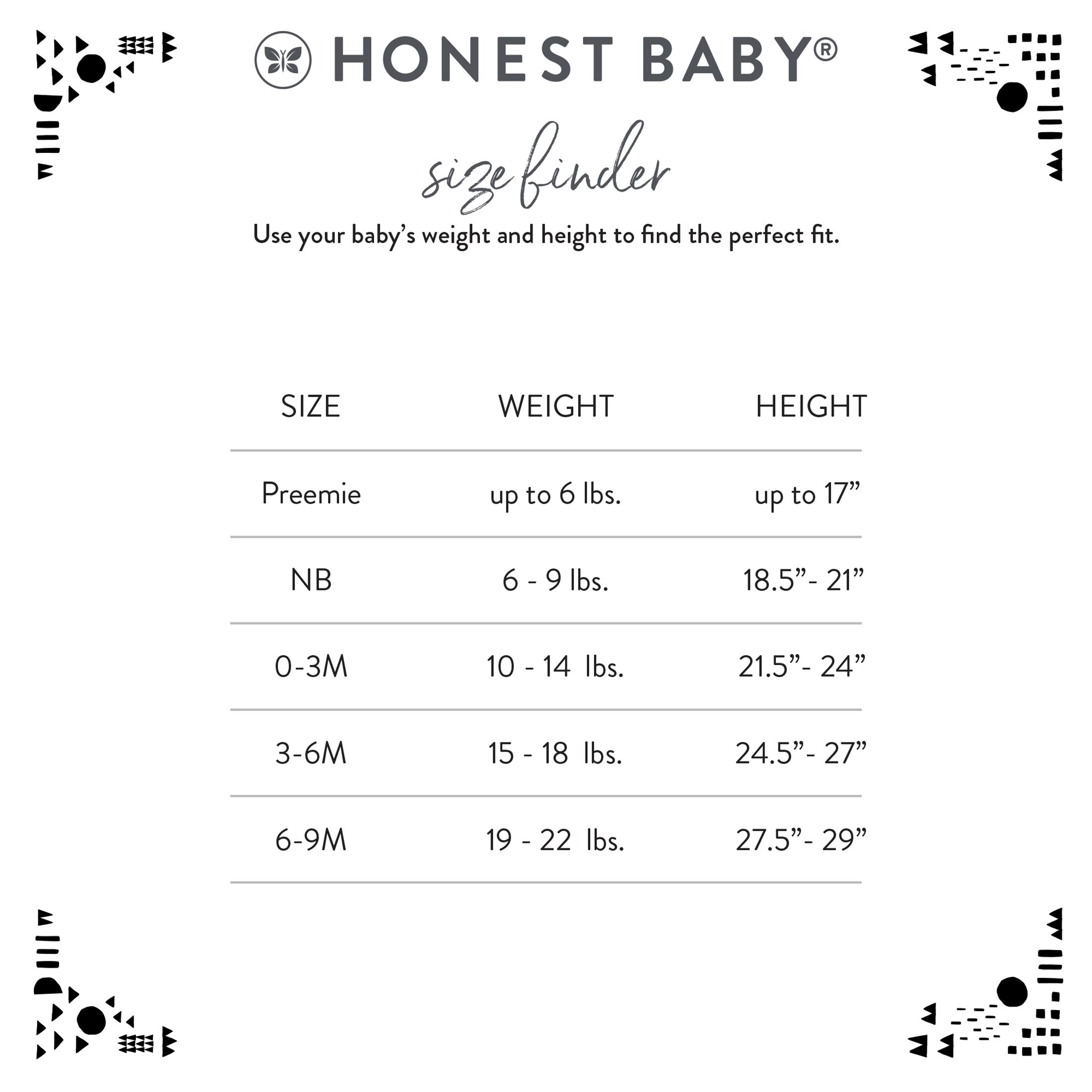HonestBaby 1-Pack Sleep & Play Footed One-Piece Pajama Sleeper 100% Organic Cotton, Baby Girls, Rainbow Stripe, 0-3 Months