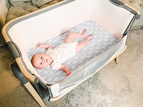 Bassinet Bed Sheets – Premium Bassinet Fitted Sheets 4 Pack – 100% Jersey Knit Cotton Cradle Sheets – Bassinet Bedding for Standard Size Oval or Halo Bassinet Pads – Bassinet Sheet for Boy & Girl