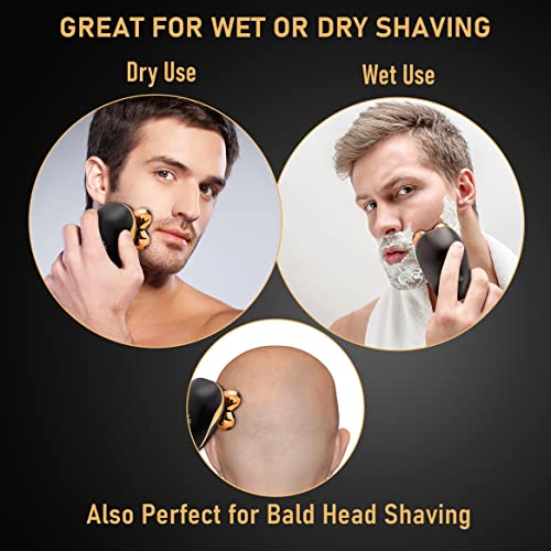 5 in 1 Electric Razor for Men and Women, USB Rechargeable and Waterproof Cordless Trimmer, Includes Rotating Bald Head Shaver, Nose Hair Trimmer, Beard Shaper, Silicone Brush, and Cleansing Brush