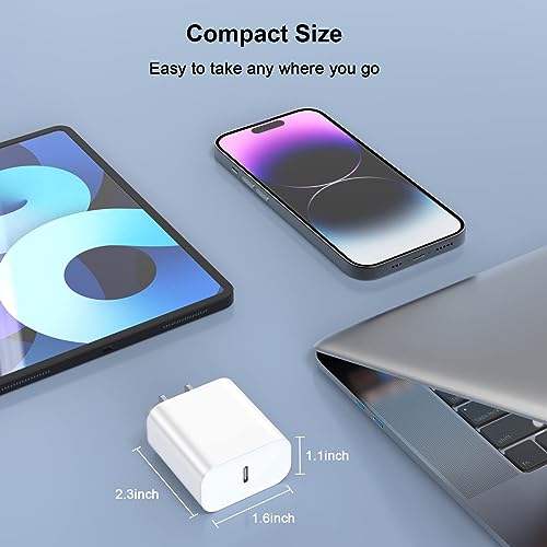 3 Pack [Apple MFi Certified] iPhone 14 13 Fast Charger, PD 20W USB C Wall Charger Power Adapter with 3 Pack 10FT Long Type C to Lightning Cable Compatible for iPhone 14 13 12 11 Pro Max XS XR X 8 iPad