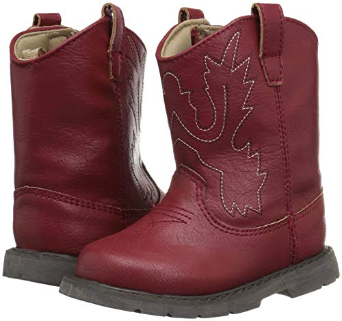 Baby Deer Round Toe Western Boot Red 2