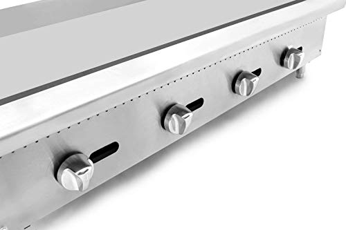Commercial Natural Gas Griddle, Cook Rite Heavy Duty Stainless Steel Flat Top Countertop Restaurant Griddle Grill 48" - 120,000 BTU