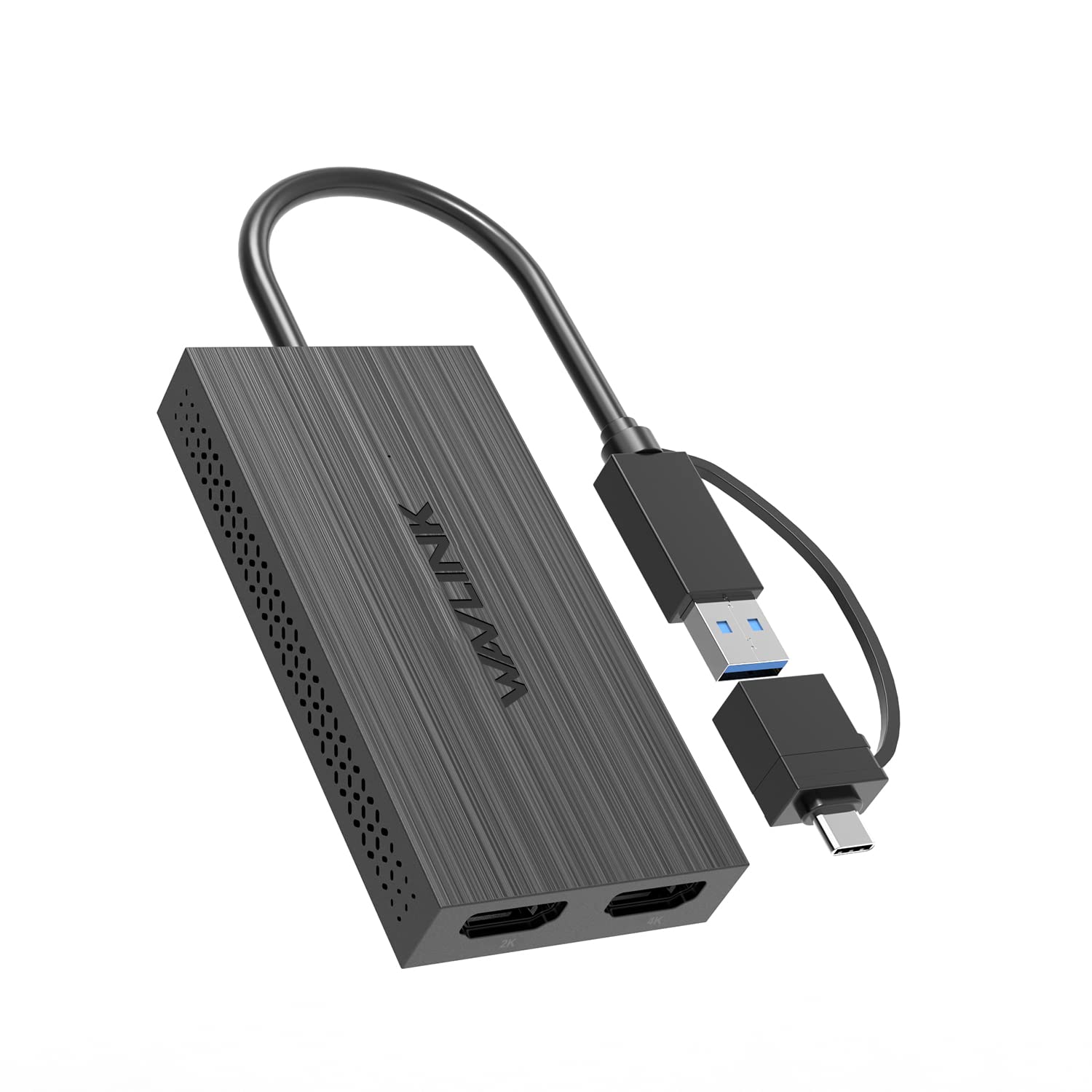 WAVLINK USB 3.0/C to HDMI Dual Display Adapter, Universal Video Graphics Adapter for Dual Monitors, Thunderbolt 3/4, 4K@30Hz+1080P@60Hz for Windows, Mac OS, NOT Support for Linux & iPad OS