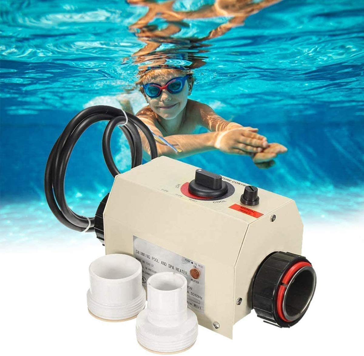 3KW 220V 240V Electric Water Heater Thermostat SPA Bath Heater Pump,Premium Quality Water Heater Thermostat Swimming Pool Thermostat Portable Pool Heater