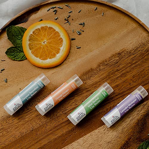 Earth Mama Lip Balm Quadruplets 4-Pack | No Petroleum, Artificial Colors or Flavors