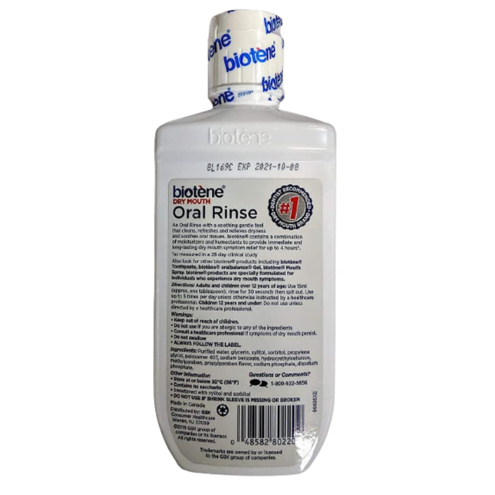 Biotene Dry Mouth Oral Rinse, Fresh Mint 8 oz (Pack of 2)
