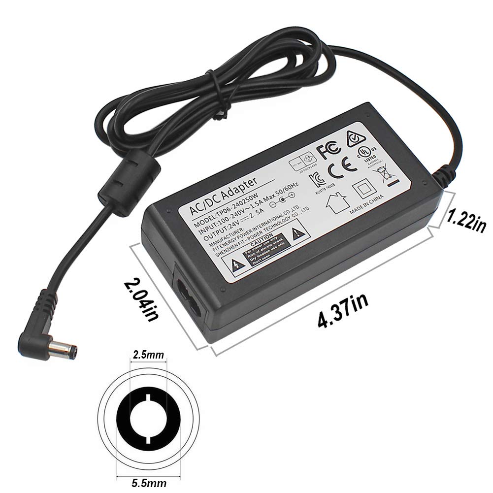 for Soundbar CCTV Camera Printer LCD Monitor 24V 2.5A 60W AC to DC Power Supply Adapter
