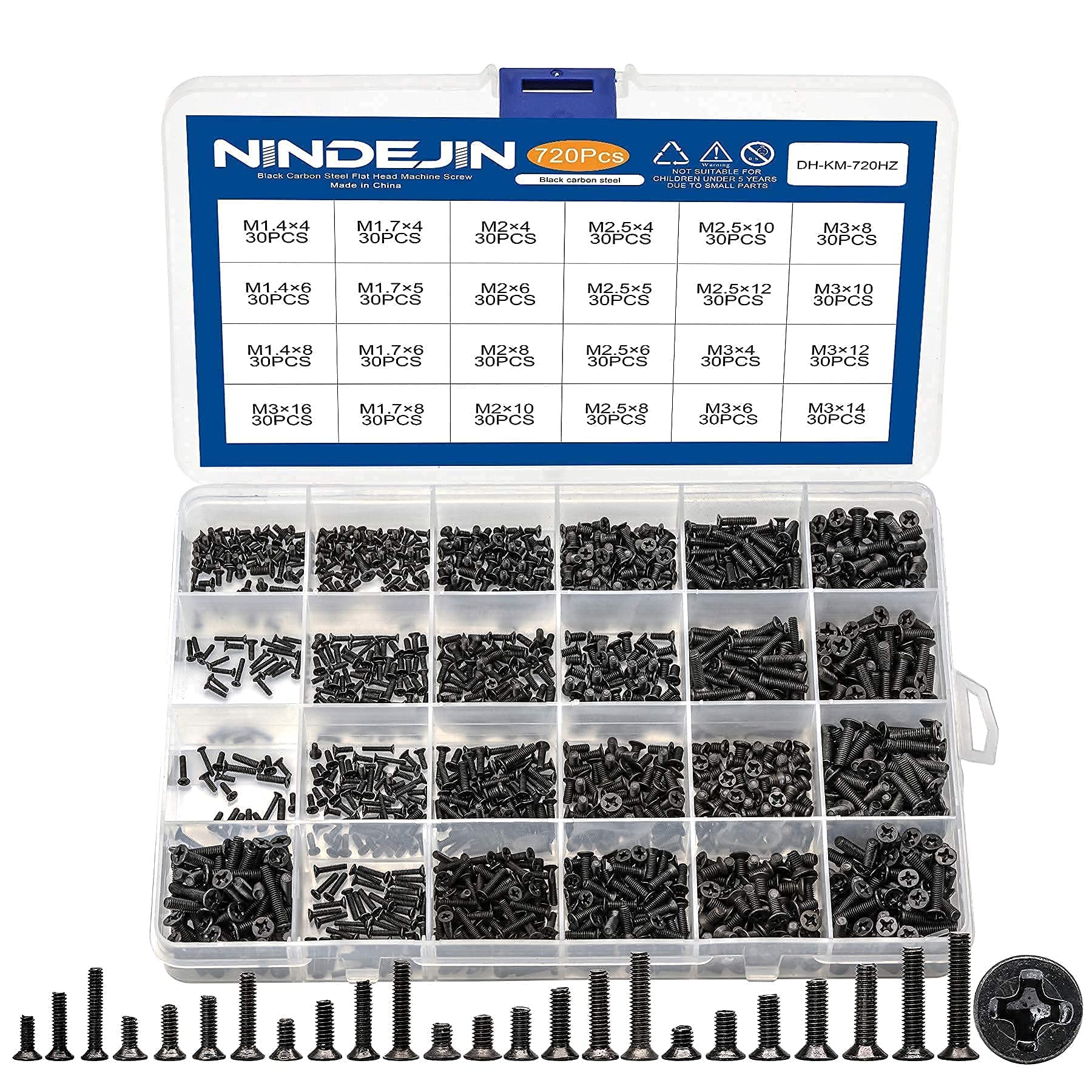 NINDEJIN Computer Laptop Notebook Screws Kit Phillips Flat + Round Pan Head Miniature Screws Set for Toshiba Gateway Samsung HP IBM Dell Sony Acer Asus SSD Hard Disk SATA