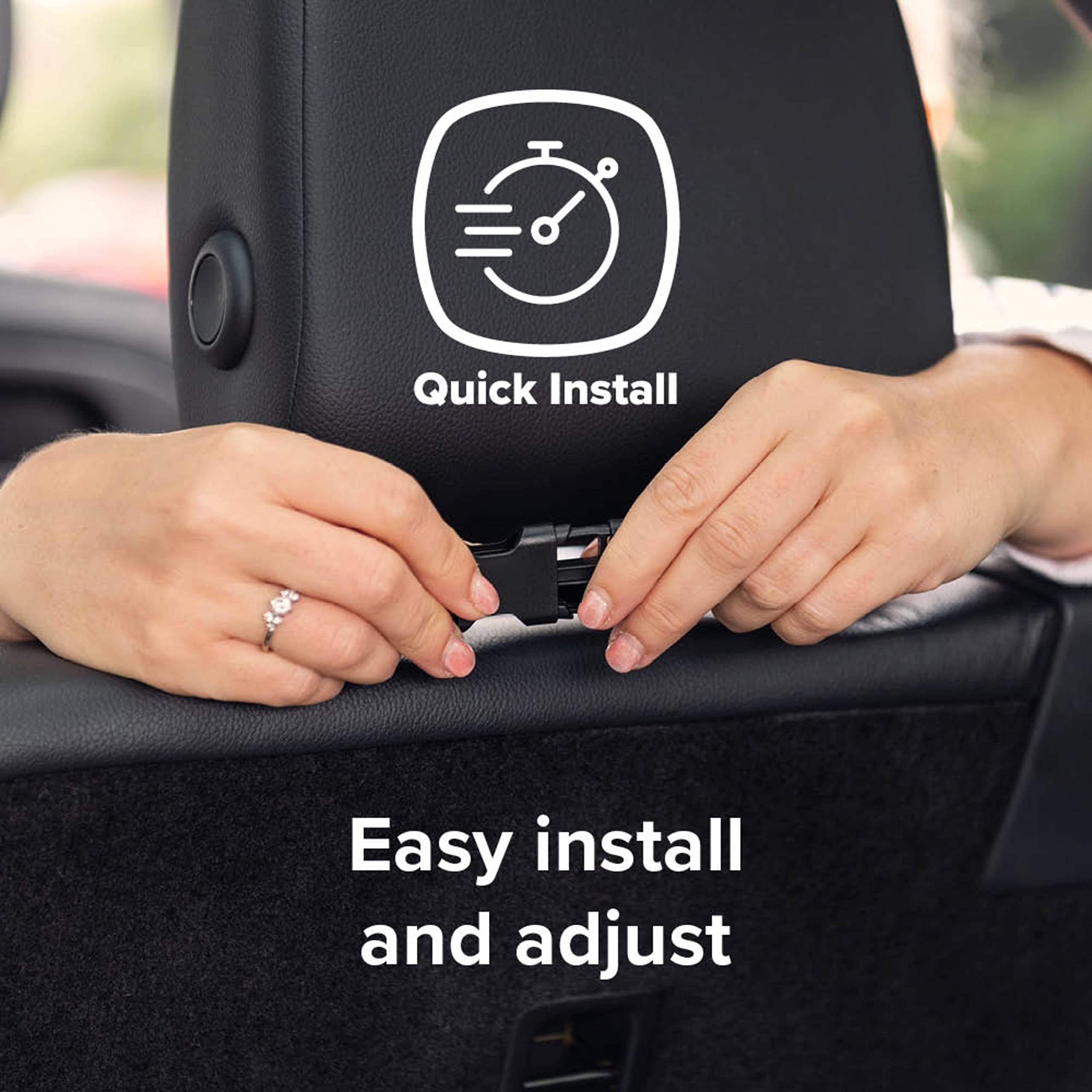 Diono Ultra Mat and Heat Sun Shield Complete Back Seat Upholstery Protection with Integrated Heatshield, Crash Tested, Water Resistant Protection, Durable, Anti-Slip, 3 Mesh Storage Pockets