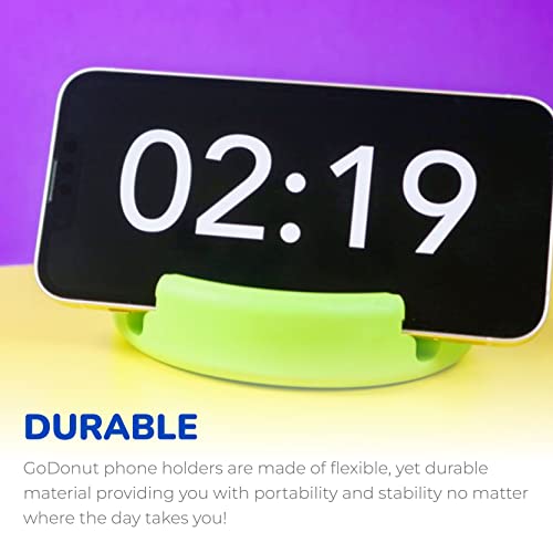 GoDonut Original Phone Stand - Portable Mount Accessory for Travel, Nightstand or Desk- Compatible with Tablet, iPhone & Most Smartphones β Black