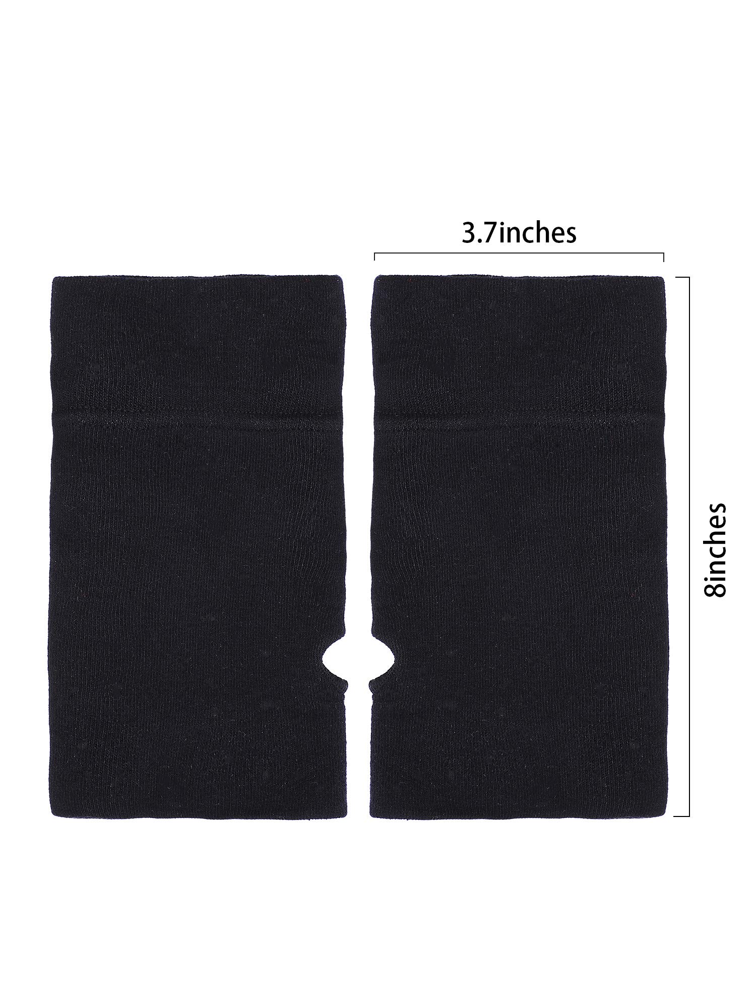 2 Pairs Fingerless Gloves Women Man Stretchy Knitted Gloves Thumb Hole Mittens Wrist Length Arm Warmers (Black, Navy)