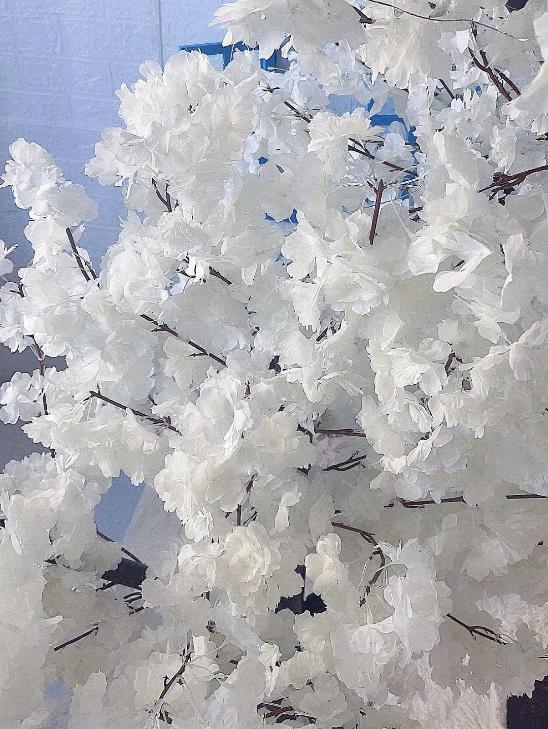 Artificial Cherry Blossom Lighted White Tree with 300 Warm White LEDs for Indoor Outdoor Home Decor Wedding (6FT Tall/1.8M)