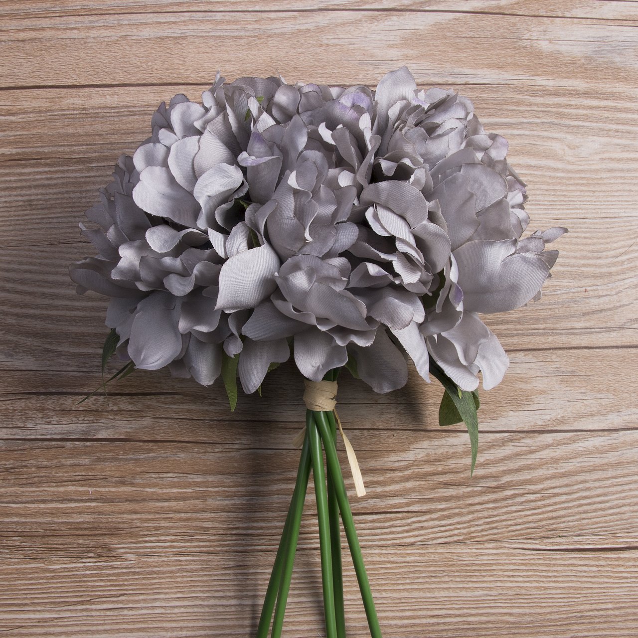 Artificial Fake Peony Silk Flower Bridal Hydrangea Home Wedding Garden Decor, (Grey)