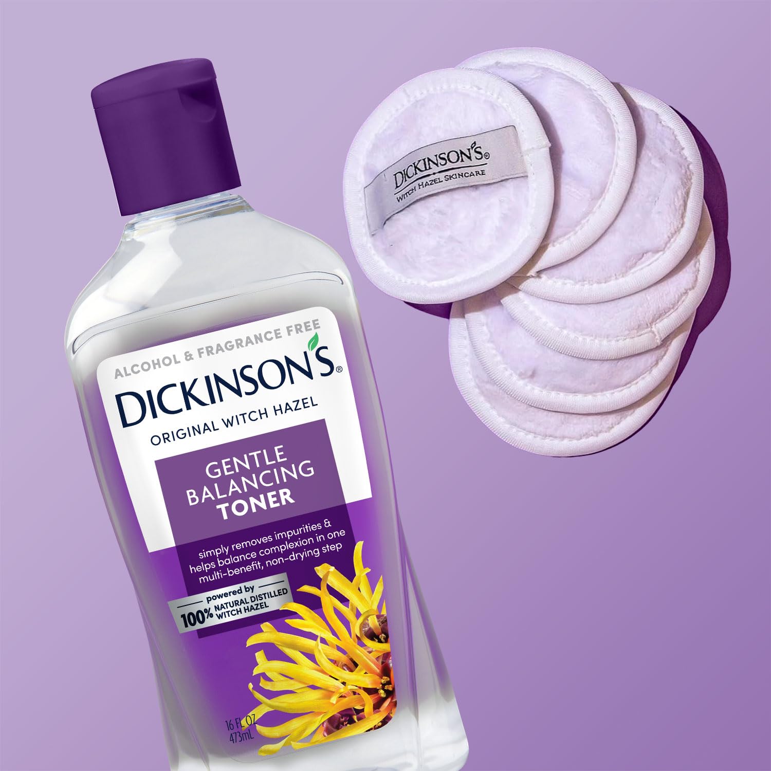 Dickinson's Original Witch Hazel Gentle Balancing Toner, Alcohol Free, 3 count
