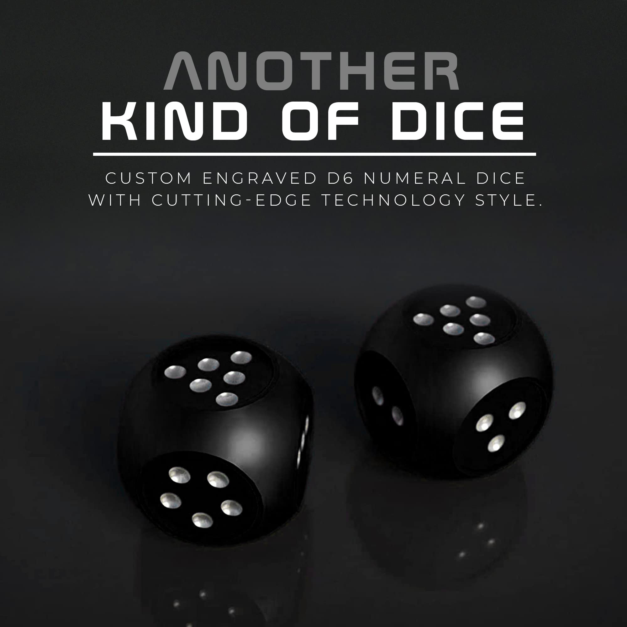 AKO DICE II - Aluminum D6 dice - Large Heavy Metal D6 Dice Set - Solid 16mm Dice with Extra Rounded Corner for a Better roll -Custom Metal dice Version 2 by AKO Dice (Black)
