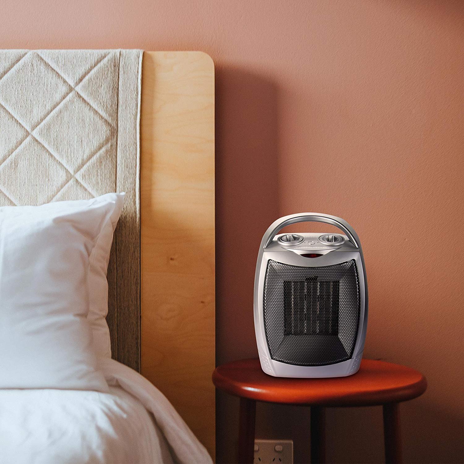 700W/1500W Ceramic Space Heater with Adjustable Thermostat, Portable Electric Heater Fan with Overheat Protection and Tip-Over Protection for Office Home Bedroom