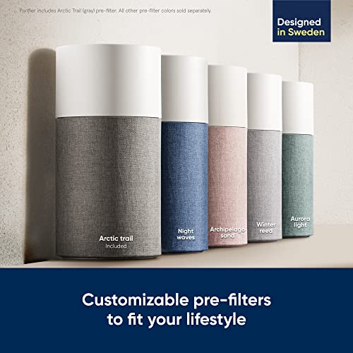BLUEAIR Bedroom Air Purifier, Air Cleaner Dust Pet Dander Smoke Mold Pollen Allergen, Odor Removal, for Home Office Nursery Kitchen, Washable Pre Filter, HEPASilent, Medium Room, Blue 311 (Non-Auto)
