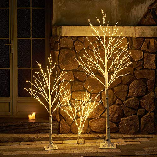LITBLOOM Lighted Birch Twig Tree with Fairy Lights 4FT 200 LED 6FT 330 LED Lights for Indoor Outdoor Home Christmas Decoration