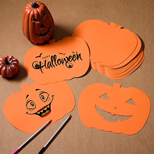 48Pcs Pumpkin Cutouts Paper 9. 5ββx 7.5ββ Thanksgiving Pumpkin Shape Cut-Outs Halloween Classroom Decorations for Fall Harvest Autumn Back to School Party Supplies Bulletin Board Kids Craft Project