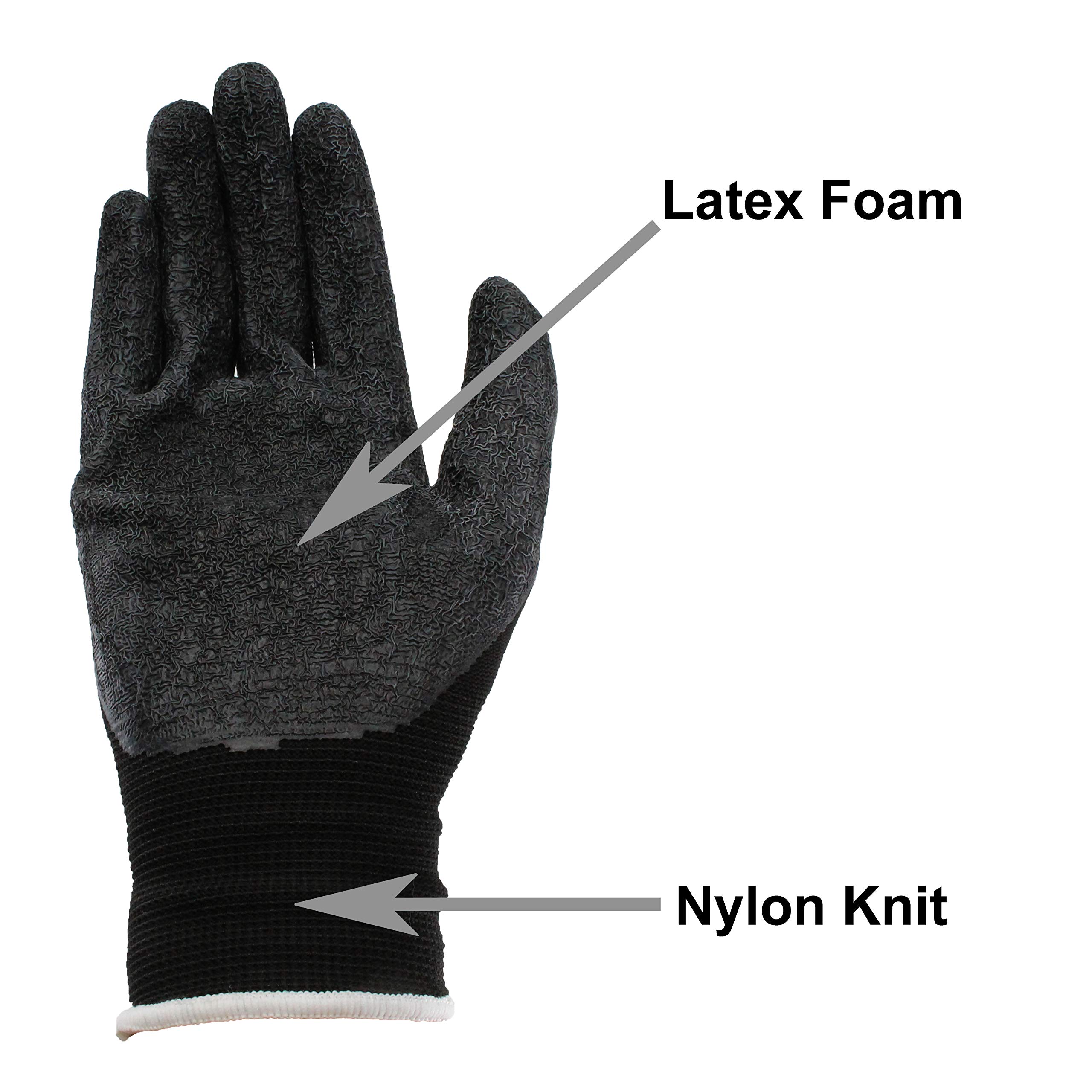 Diesel Protection Pro-Tekk Latex Foam Grip Coated Work Gloves (12 Pairs of Gloves, Size Large)
