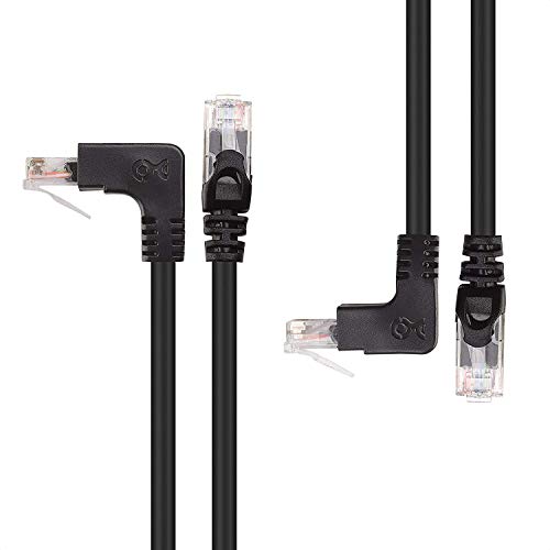 Cable Matters 10Gbps Combo-Pack 90 Degree Cat 6, Cat6 Right Angle Ethernet Cable 5 ft (Right Angle Down + Right Angle Up)