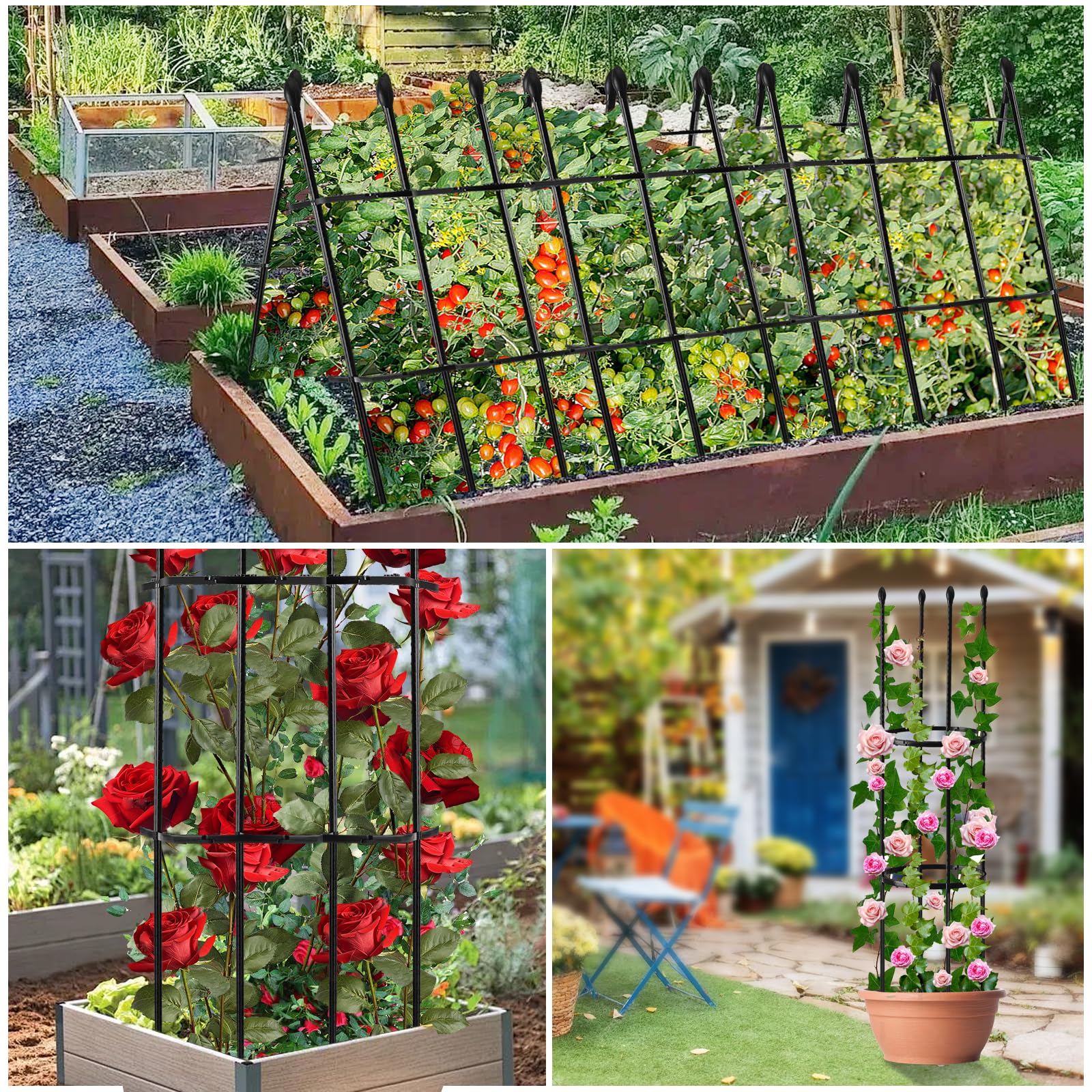 2 Pack Tomato Cage, Tomato Cages for Garden, Tomato Trellis Plant Stakes Support, Tomato Cage for Pots and Garden Climbing Vegetables Plants Flowers