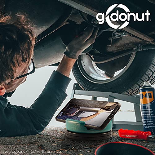 GoDonut 360 Swivel Phone Stand - Portable Mount Accessory for Travel, Nightstand or Desk- Compatible with Tablet, iPhone & Most Smartphones β Black