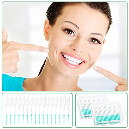 Boao 250 Pcs Flossers Braces Brush Interdental Brush Teeth Soft Dental Picks Tooth Floss Interdental Brush Refill Dental Flosser Toothpick Cleaners Tooth Cleaning Dental Tool