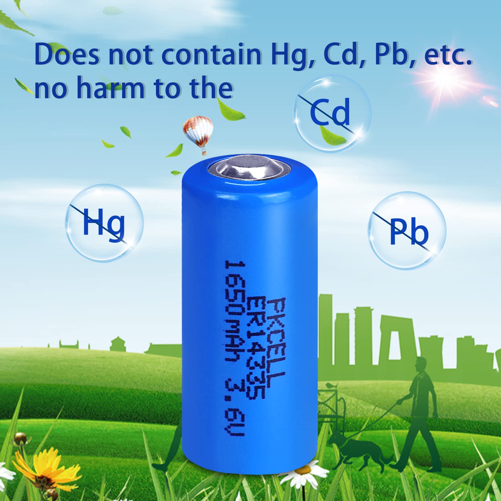 2 Pcs ER14335 Batteries ER14335 2/3AA 3.6V 1650mAh Primary Lithium Battery Non-Rechargeable Battery for Smoke Alarm Smart Meters Temperature Monitors Flashlight