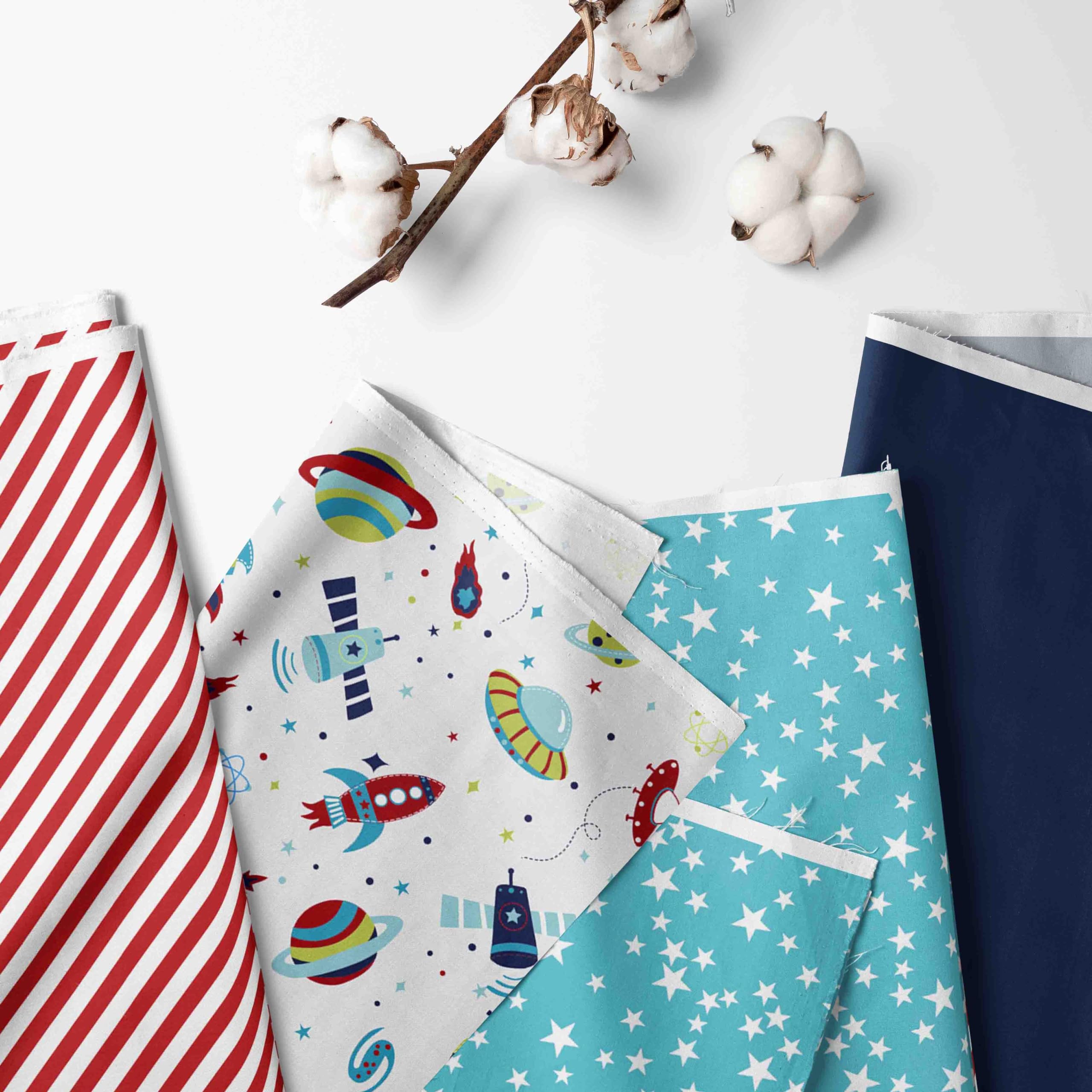 Bacati Space Multicolor Boys Cotton Nursing Pillow
