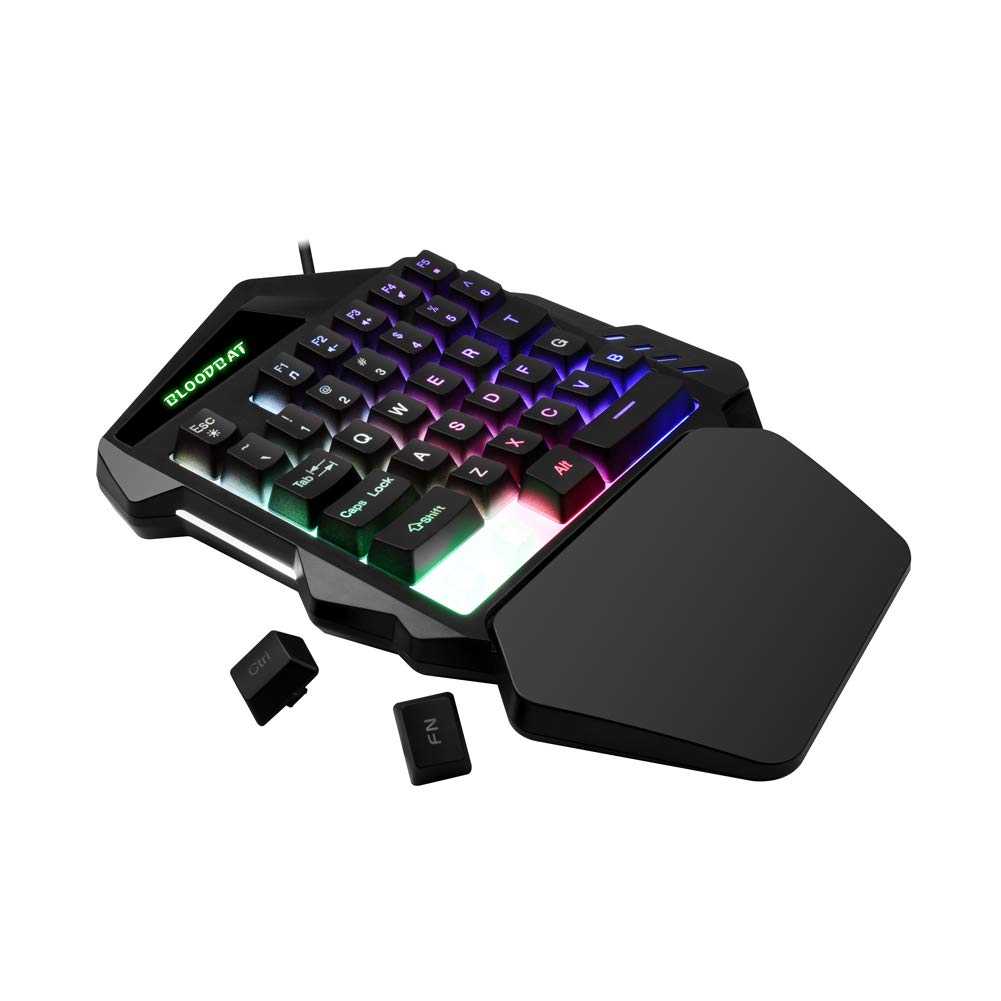 Arilove One-Handed Gaming Keyboard,RGB LED Wired Mechanical Mini Gaming Keyboard (Black, 2318.54cm)